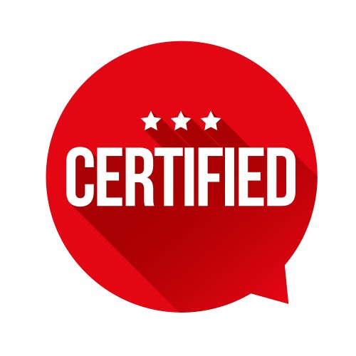 Certified sticker certified sign on transparent Vector Image