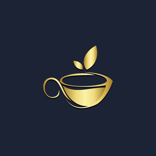 Coffee bean gold logo Royalty Free Vector Image