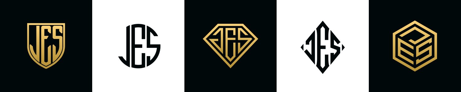 Initial letters hsy logo designs bundle Royalty Free Vector