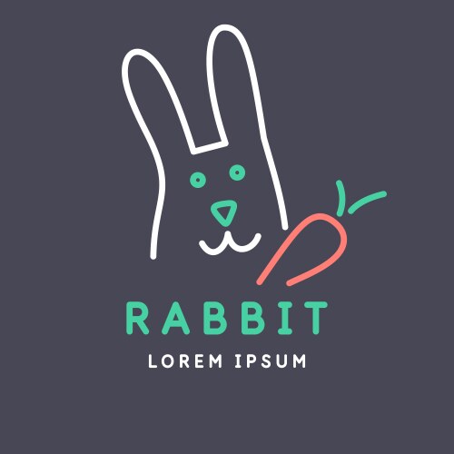 Cute rabbit logo design Royalty Free Vector Image