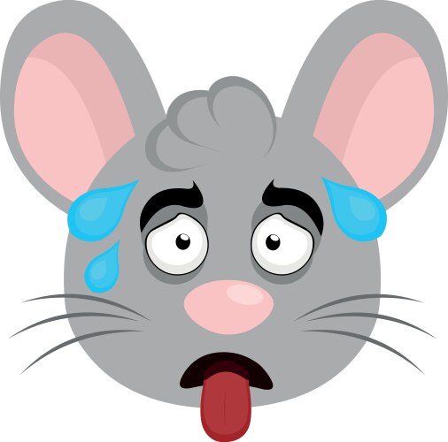 Mouse head drum sticks Royalty Free Vector Image