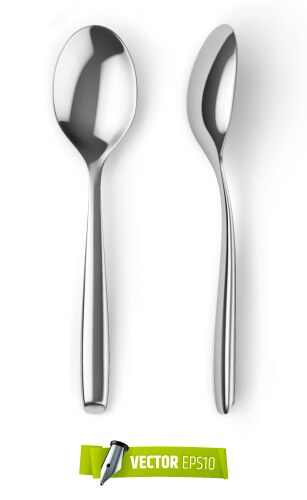 Realistic spoon mockup isolated Royalty Free Vector Image