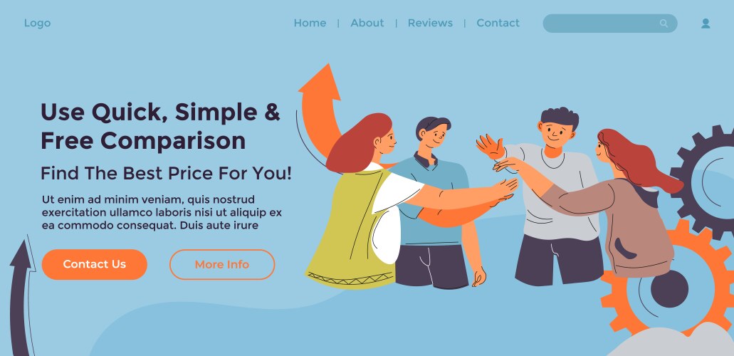 Use quick simple and free comparison website Vector Image