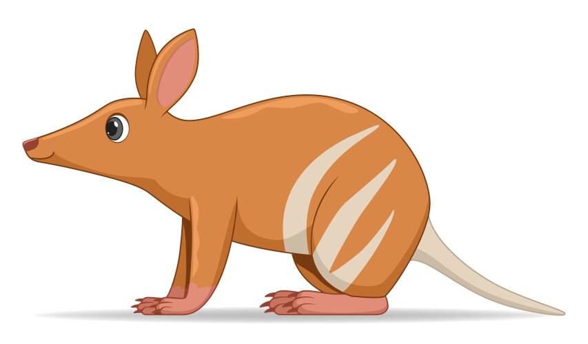 Cute little bandicoot cartoon with blank sign Vector Image