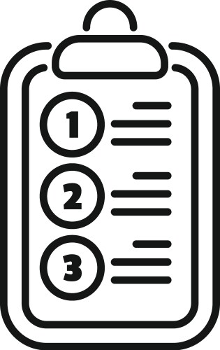 Black notepad with checklist showing done tasks Vector Image