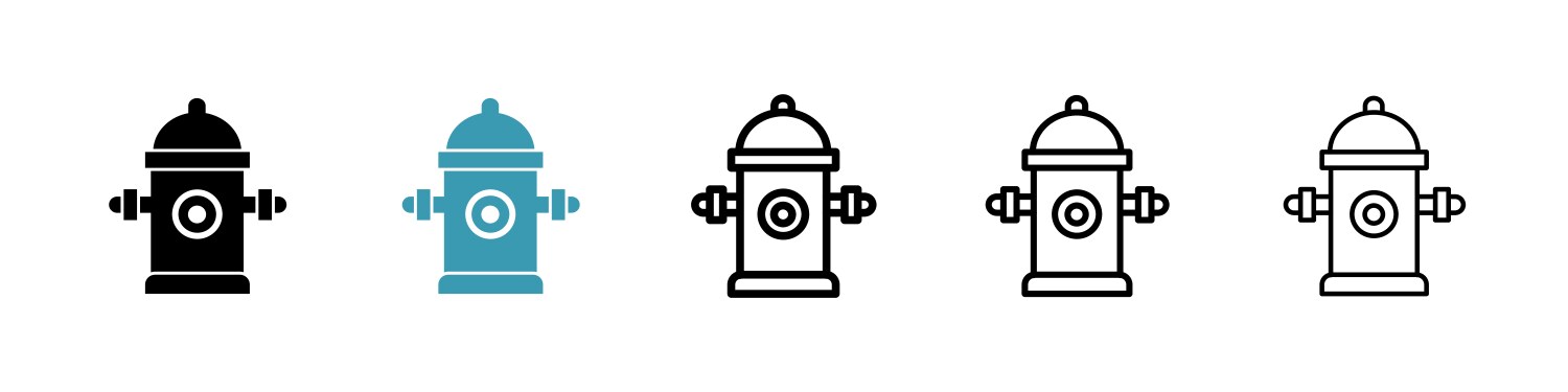 Fire hydrant icon set on white background Vector Image