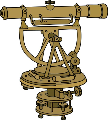 Surveying instruments in the field Royalty Free Vector Image