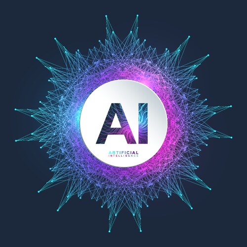 Artificial intelligence and machine learning logo Vector Image