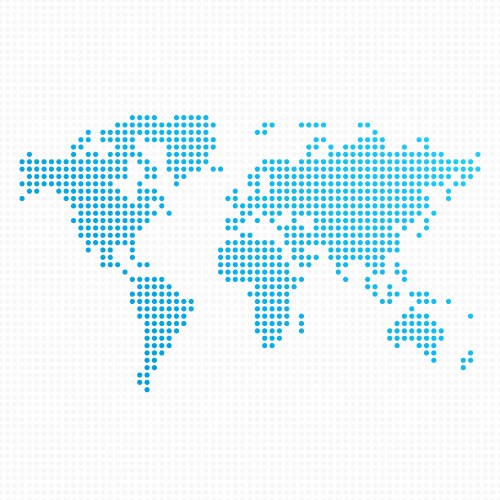 Dotted world map Royalty Free Vector Image - VectorStock