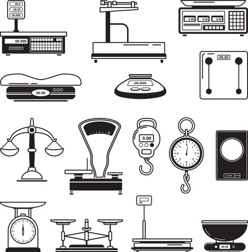 Scales with weights Royalty Free Vector Image - VectorStock