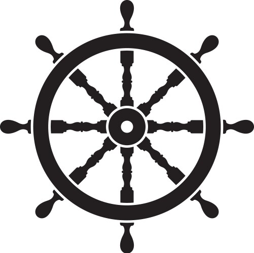 Ship wheel and anchor with label Royalty Free Vector Image