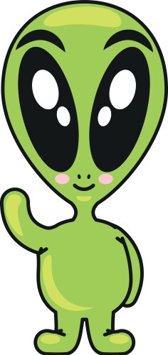 Alien character isolated Royalty Free Vector Image