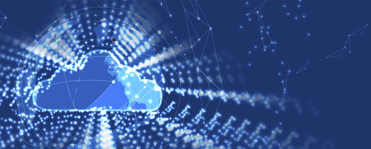 Modern cloud technology integrated digital web Vector Image