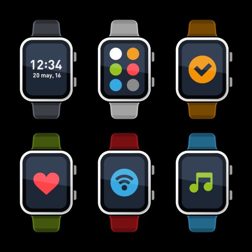 Smart home system icons set flat design style Vector Image Smart home system icons set flat design style Vector Image