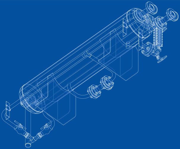 Industrial tank with valves Royalty Free Vector Image