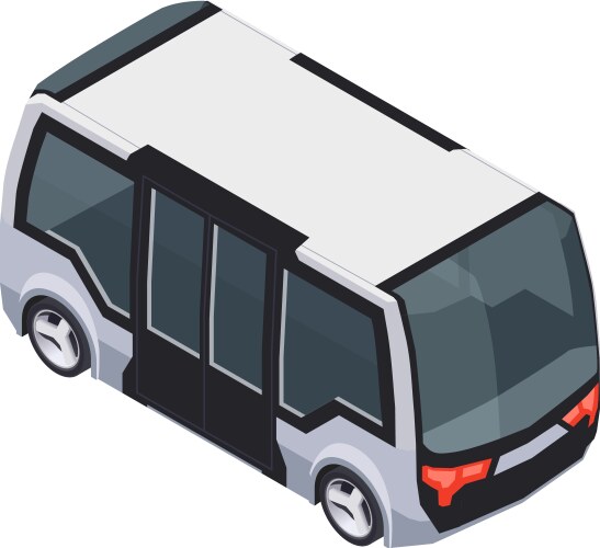 Smart shuttle bus composition Royalty Free Vector Image