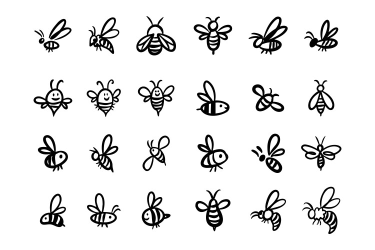 Bee Line Drawing Vector Images (over 6,900)