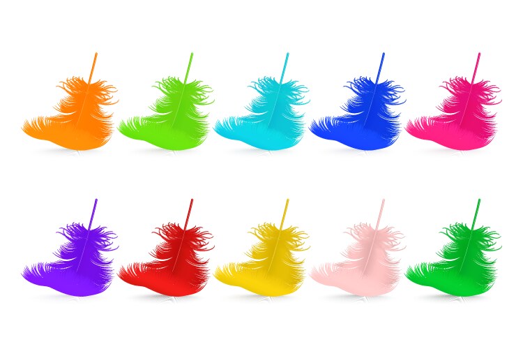 Big set white realistic different fluffy Vector Image