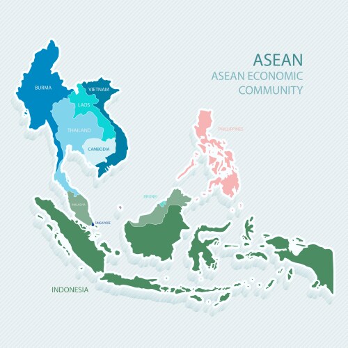Asean map infographics Royalty Free Vector Image