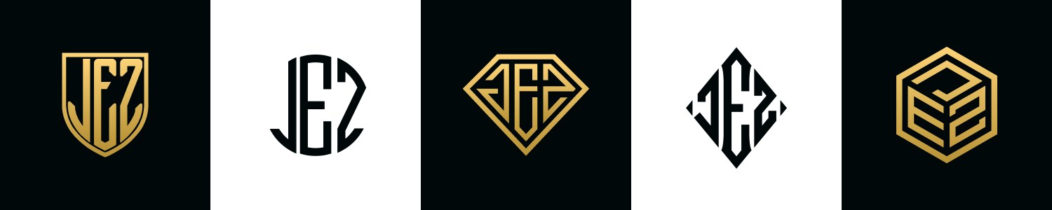 Initial letters hnz logo designs bundle Royalty Free Vector