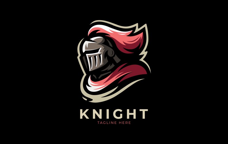 Knight head mascot logo design Royalty Free Vector Image
