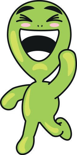 Alien character isolated Royalty Free Vector Image