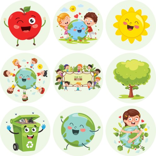 Children gardening and planting Royalty Free Vector Image