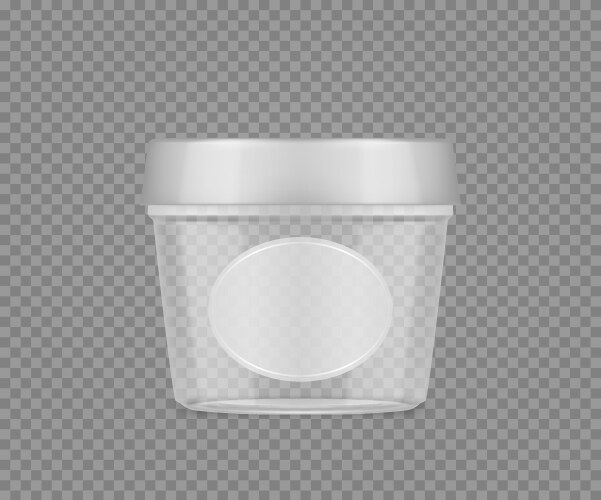 Empty transparent bucket with handle mockup Vector Image