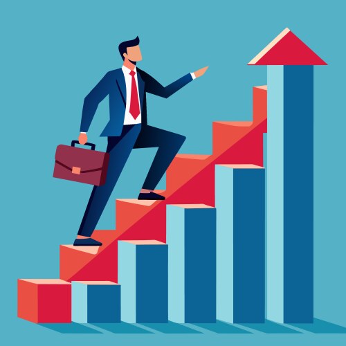 Stair to success career path or step achieve Vector Image