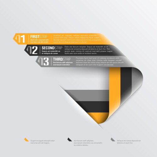 Curved strips - design template Royalty Free Vector Image