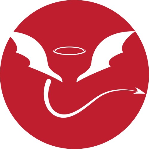 Devil angel logo Royalty Free Vector Image - VectorStock