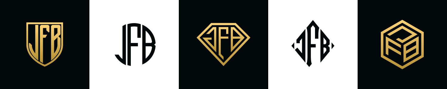 Initial letters jff logo designs bundle Royalty Free Vector