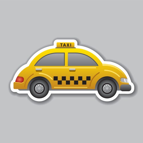 Happy taxi cartoon isolated on white background Vector Image