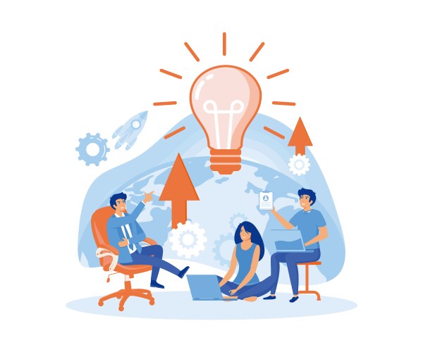 Business idea concept manager at remote work Vector Image