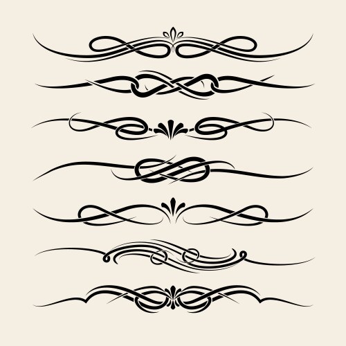 Medieval floral border set Royalty Free Vector Image