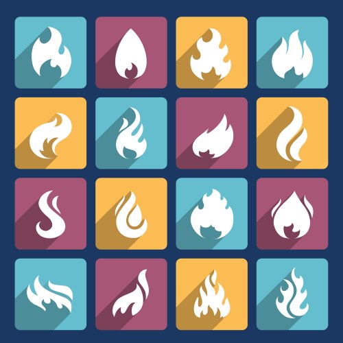 Fire icon set Royalty Free Vector Image - VectorStock