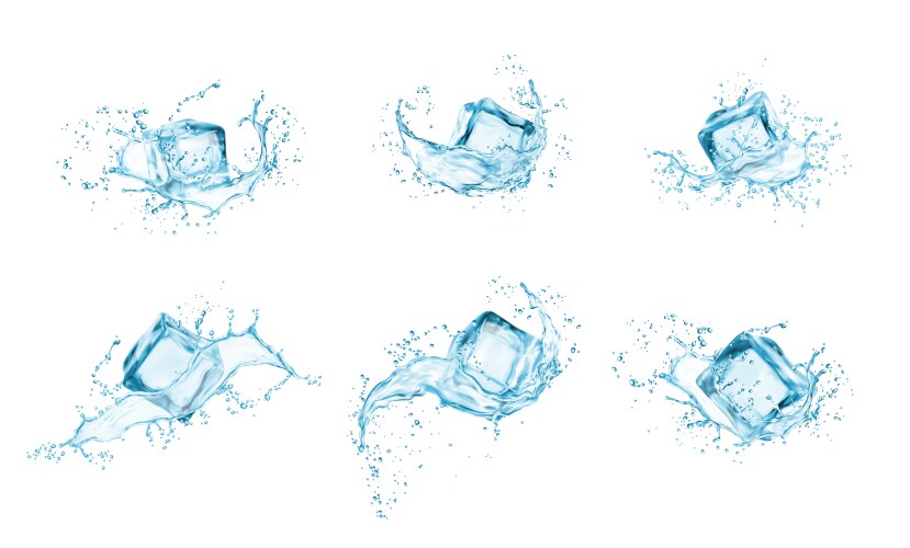 Ice cubes background seamless pattern Royalty Free Vector