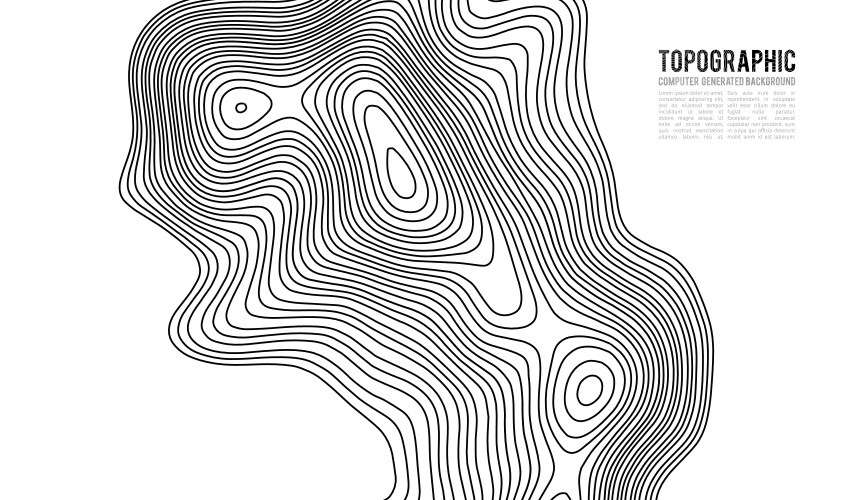 Contour map cartography line relief graphic Vector Image