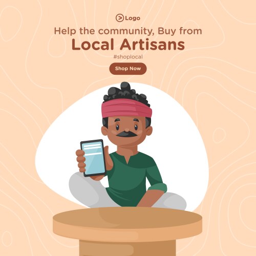 Banner design local artisans Royalty Free Vector Image