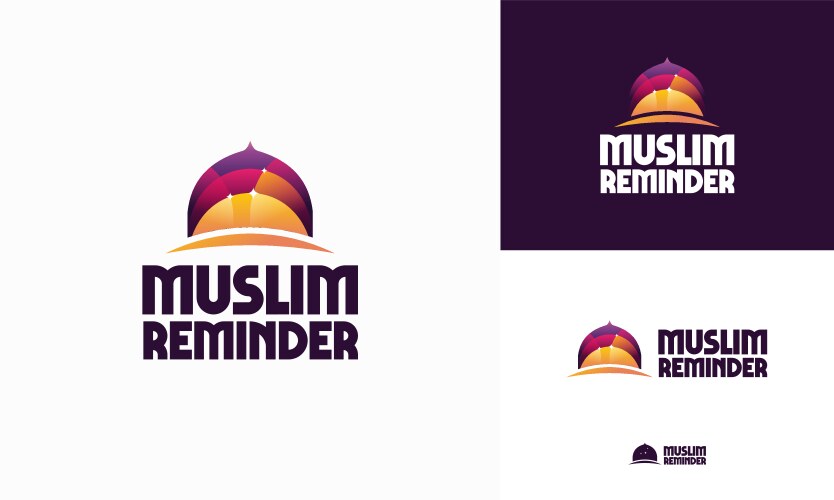 Modern muslim reminder logo designs concept Vector Image