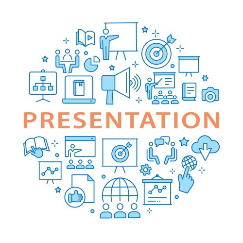 Presentation icon set Royalty Free Vector Image