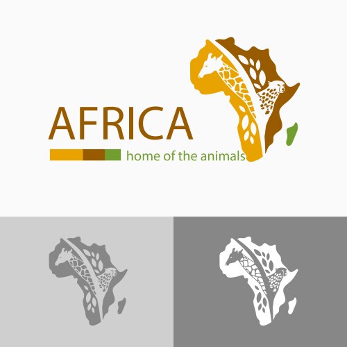 Africa map logo selection Royalty Free Vector Image