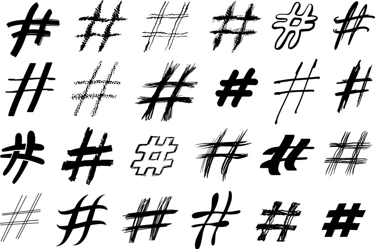 Black Hashtag Vector Images (over 4,800)