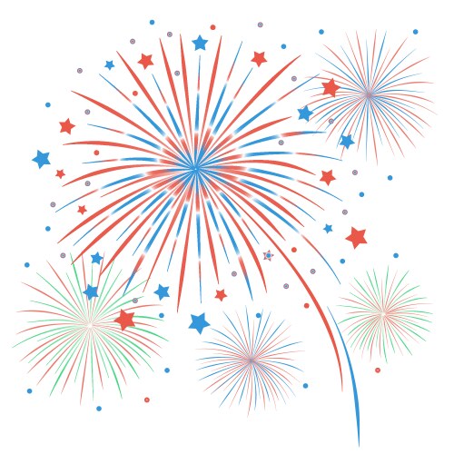 Fireworks design on white background Royalty Free Vector