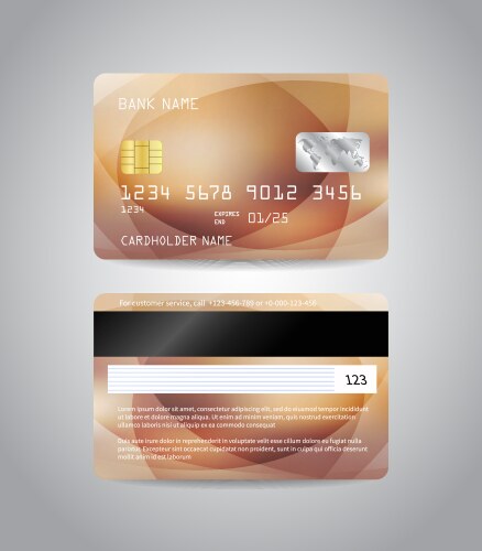 Credit card front and back side Royalty Free Vector Image
