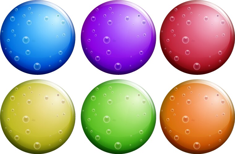 Round buttons in different colors Royalty Free Vector Image