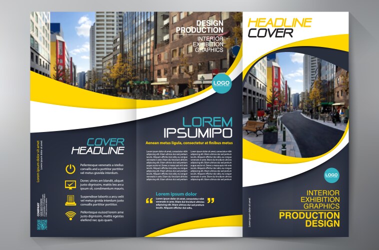 Brochure 3 fold flyer design a4 template Vector Image