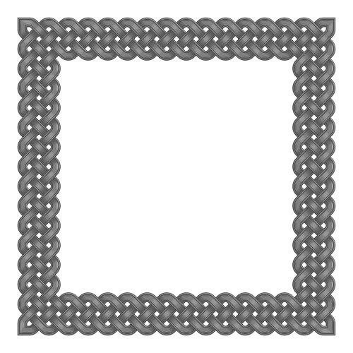 Celtic weaving interlaced black border Royalty Free Vector