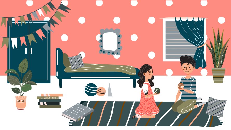 Kids Sitting on Carpet Vector Images (over 240)