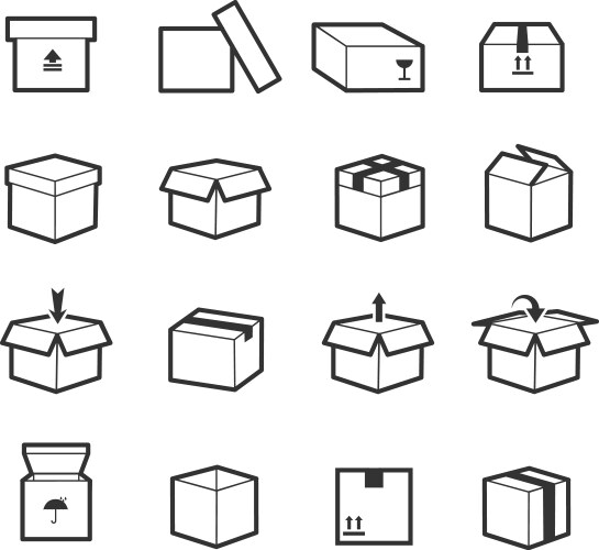 Line box icons Royalty Free Vector Image - VectorStock